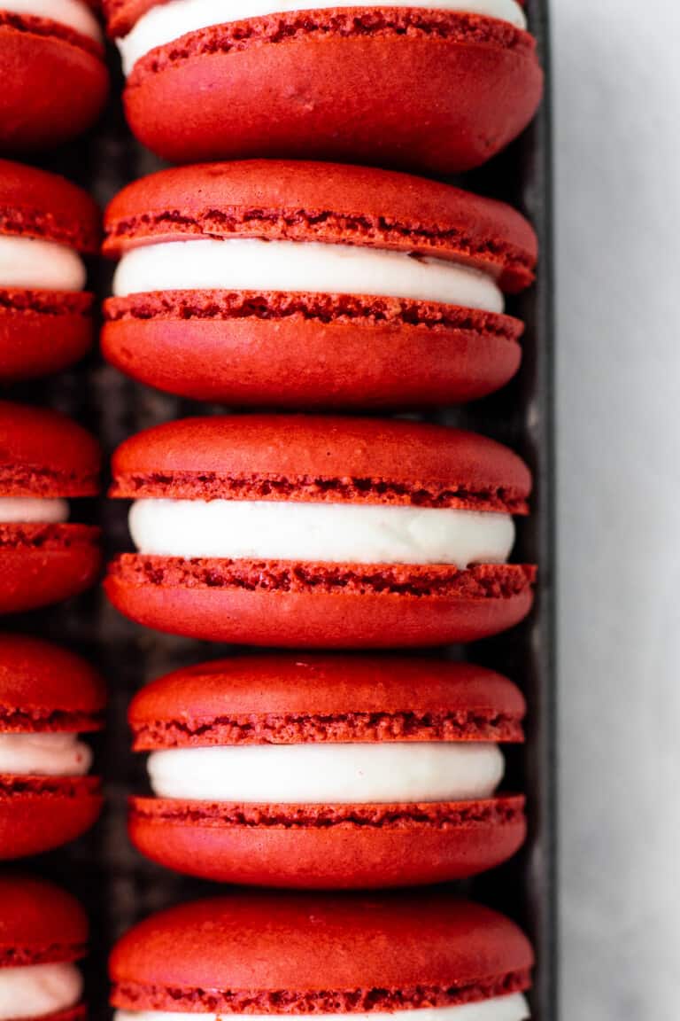 Red Velvet Macarons - Little Vintage Baking