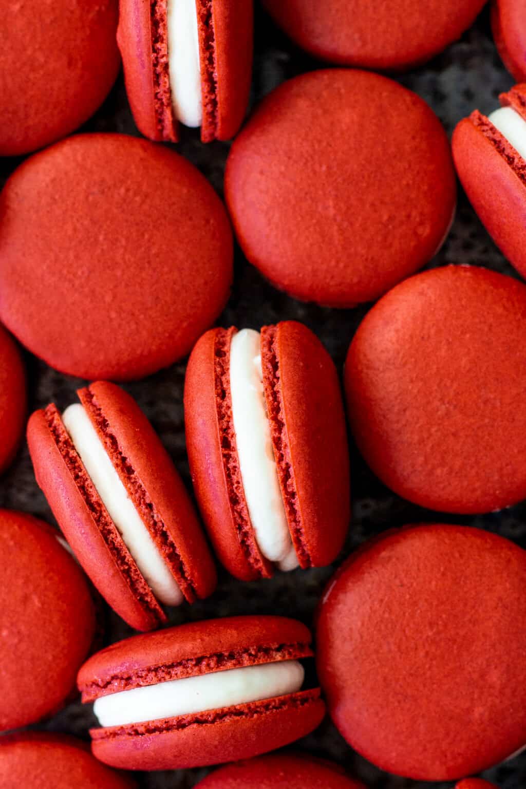 Red Velvet Macarons - Little Vintage Baking