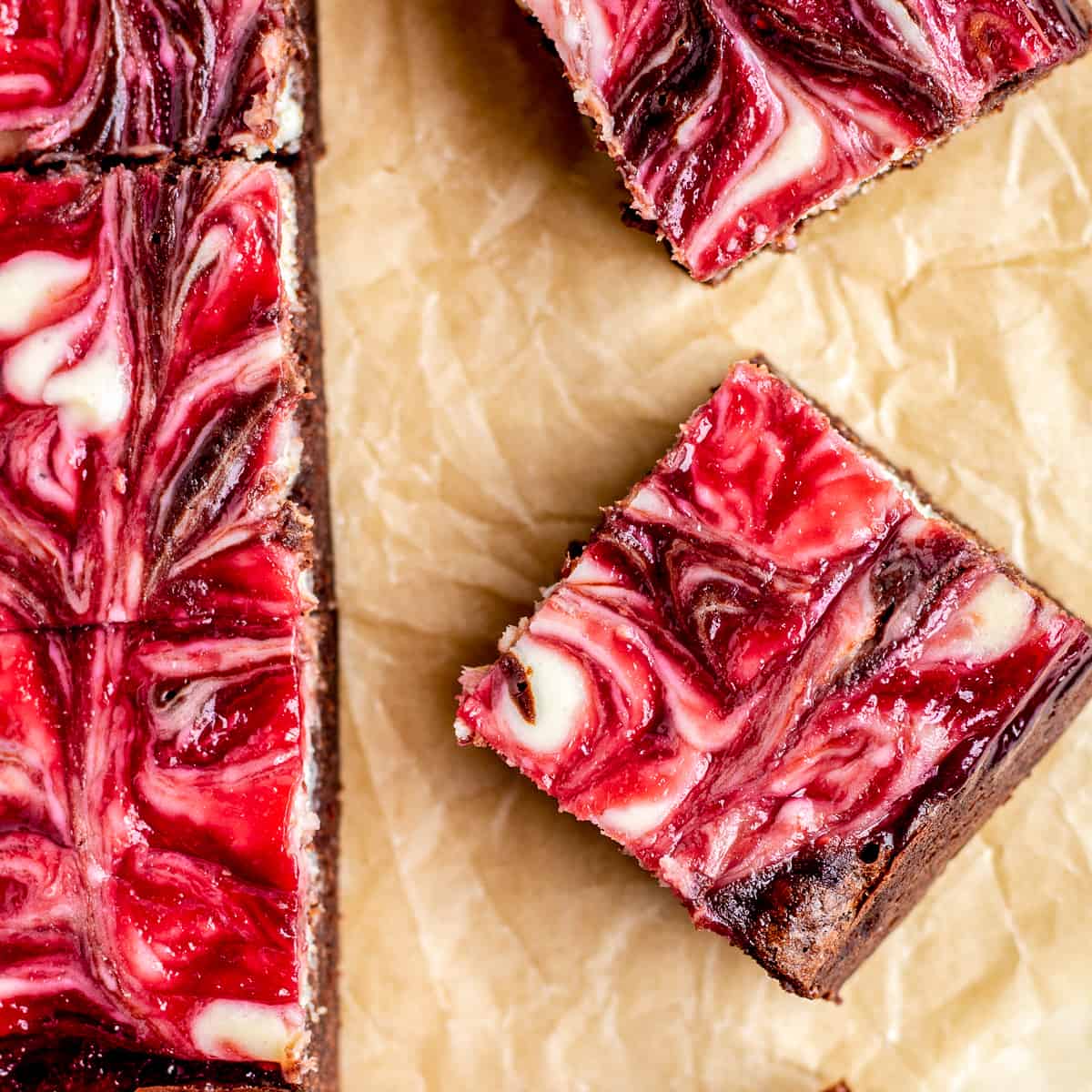 Raspberry Cheesecake Brownies - Little Vintage Baking