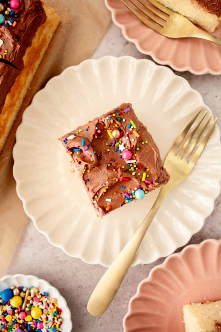 Vanilla Cake with Chocolate Buttercream - Little Vintage Baking